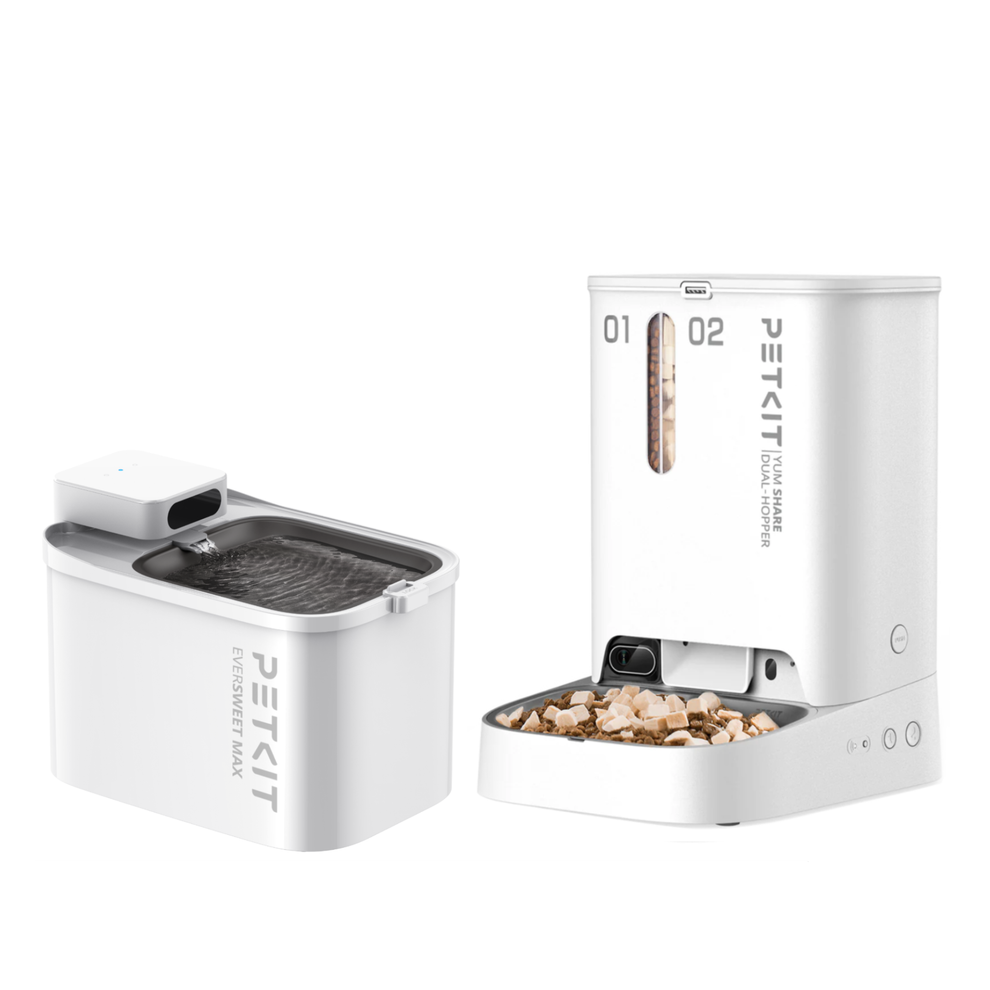 PETKIT MAX FOUNTAIN AND YUMSHARE DUAL HOPPER CAMERA FEEDER BUNDLE ...